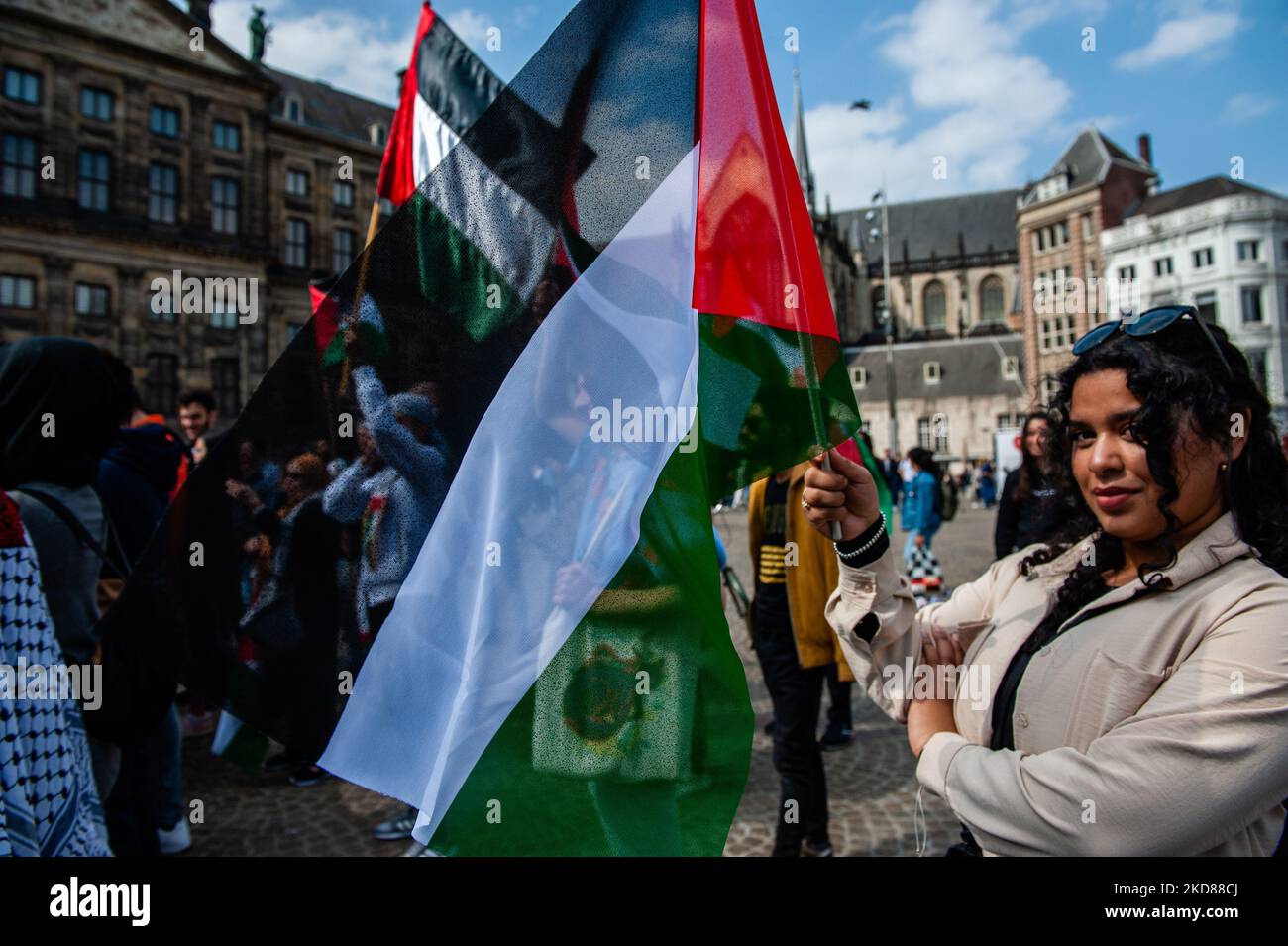 The Palestinian community gathered at the Dam Square in Amsterdam to ...