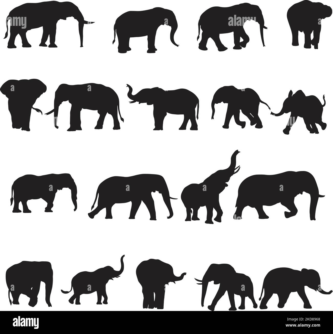 The vector illustration of the elephants Stock Vector Image & Art - Alamy