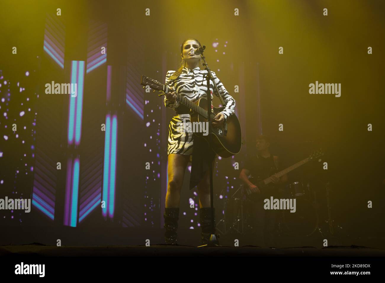 Brazilian singer Paula Fernandes,in a concert at SuperBock Arena on ...
