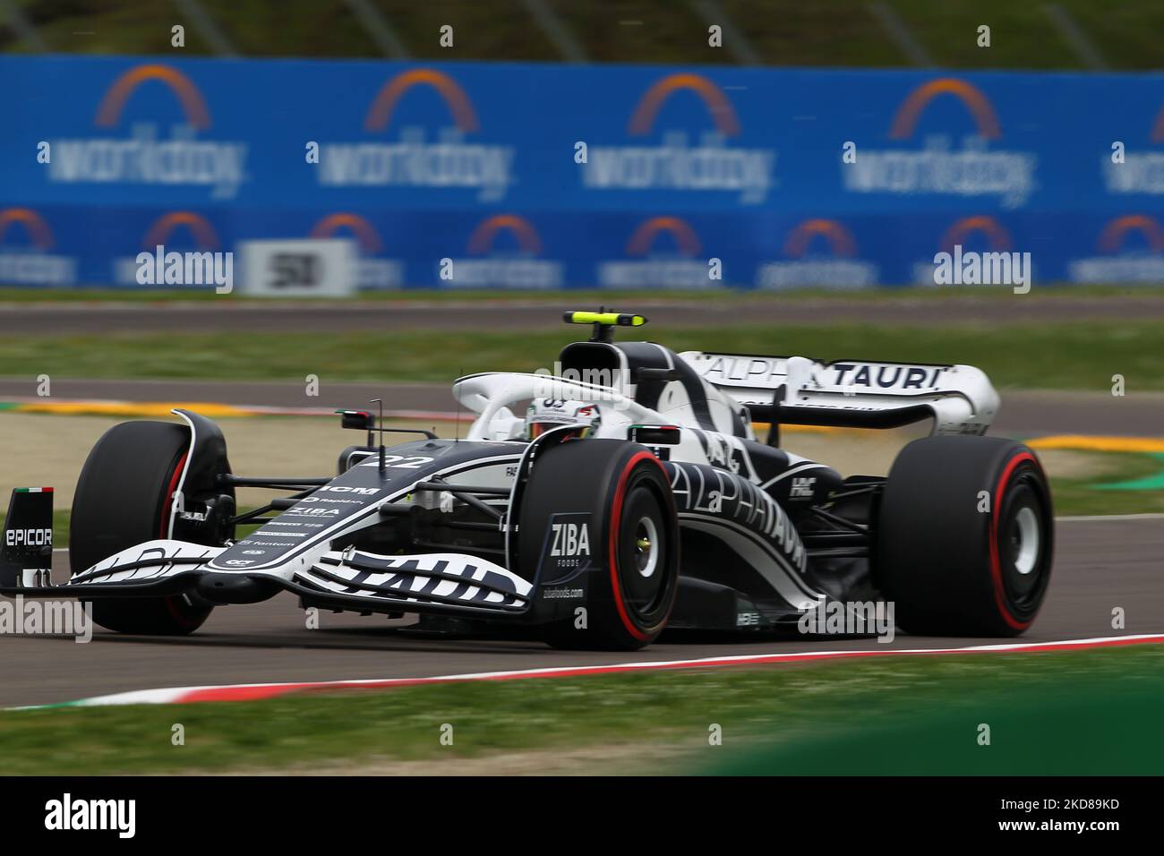 Yuki Tsunoda of Japan driving the (22) Scuderia AlphaTauri AT03 Red ...