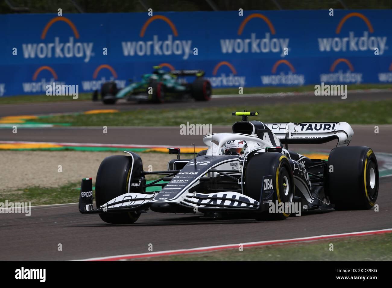 Yuki Tsunoda of Japan driving the (22) Scuderia AlphaTauri AT03 Red ...