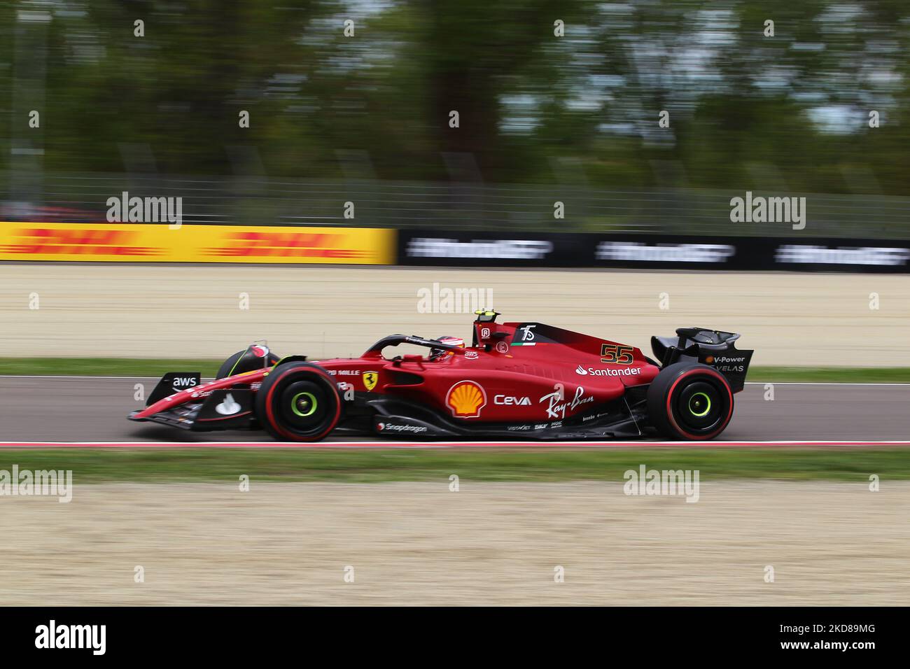 Carlos Sainz Jr. of Spain driving the (55) Scuderia Ferrari F1-75 ...