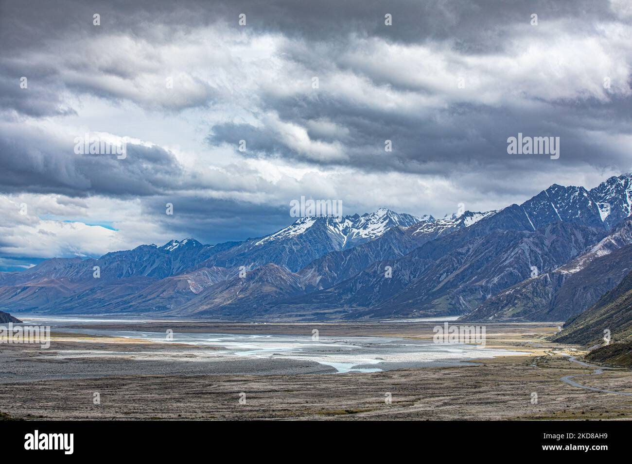 A striking image of Mount Cook and the icy blue peaks of Tasman Glacier ...