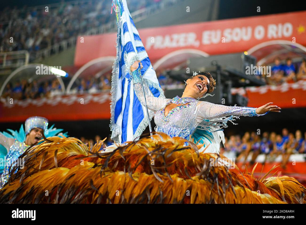 Members of Portela Samba School perform at the Marques de Sapucai ...