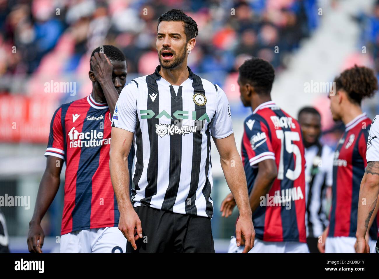 Udinese's Pablo Mari' reacts during the italian soccer Serie A match Bologna FC vs Udinese ...