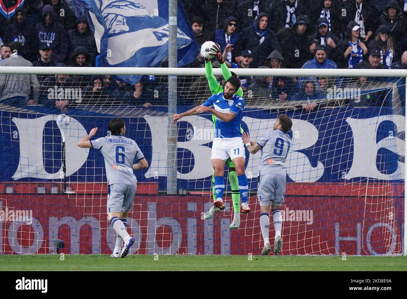 Demba Thiam (SPAL) and Riad Bajic (Brescia) during the Italian soccer ...