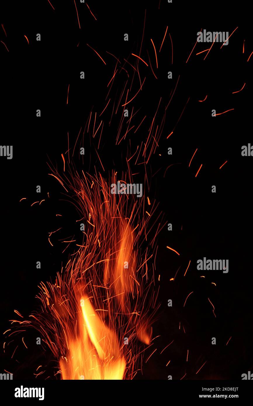 A vertical shot of a burning fire Stock Photo - Alamy