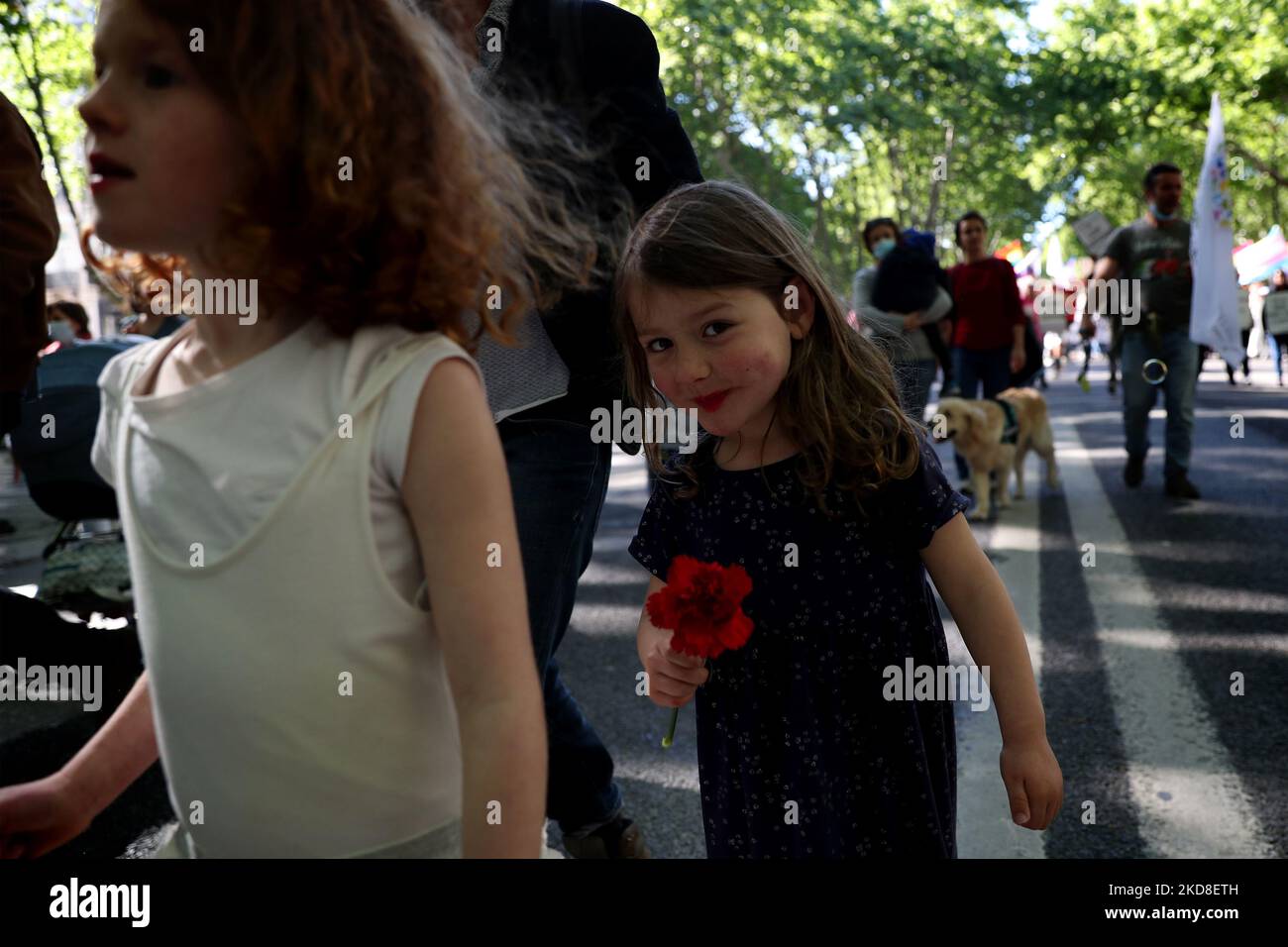 People take part in a parade to mark the 48th anniversary of Portugal's ...