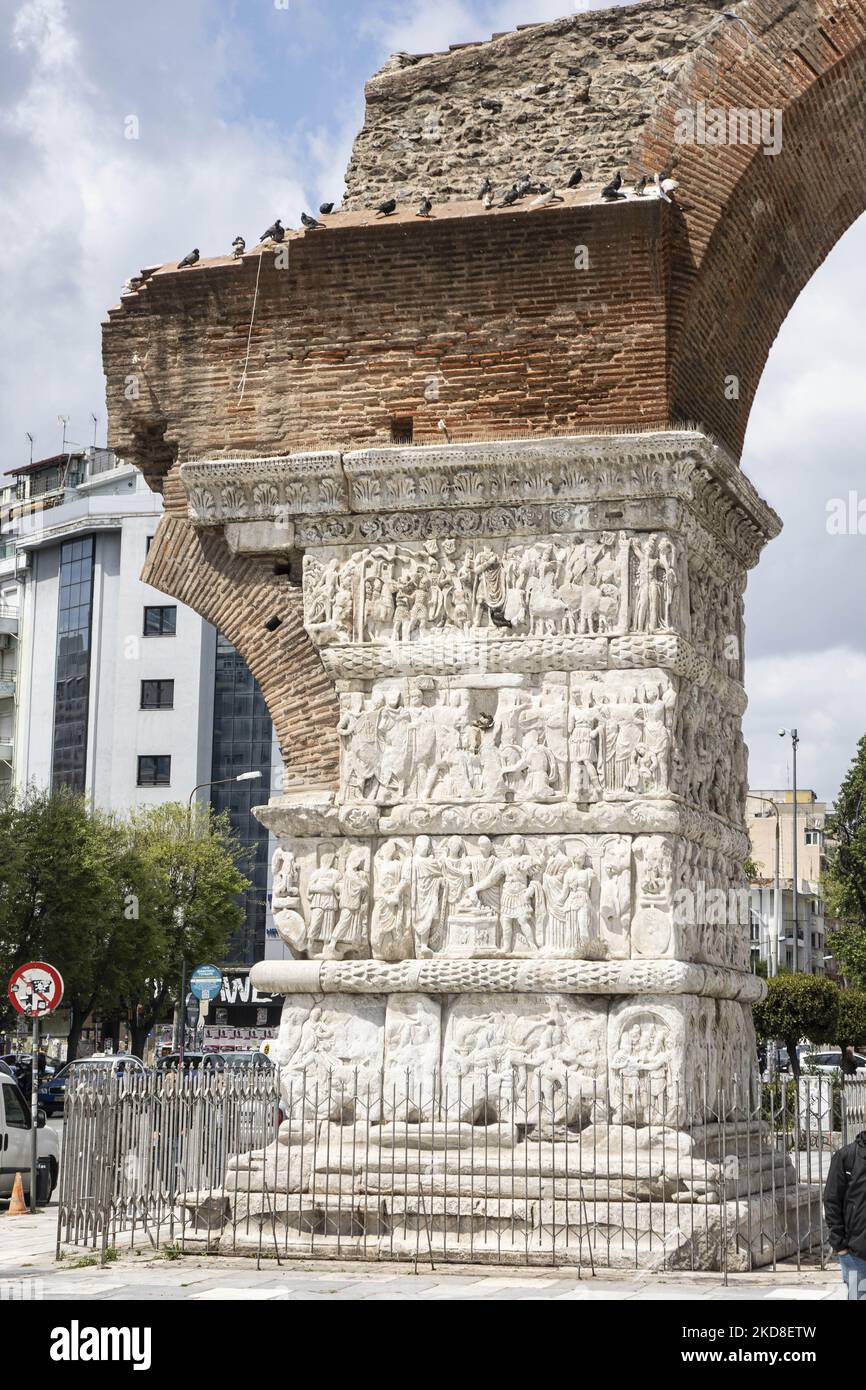 Details of the marbles. The Arch of Galerius known as Kamara near ...