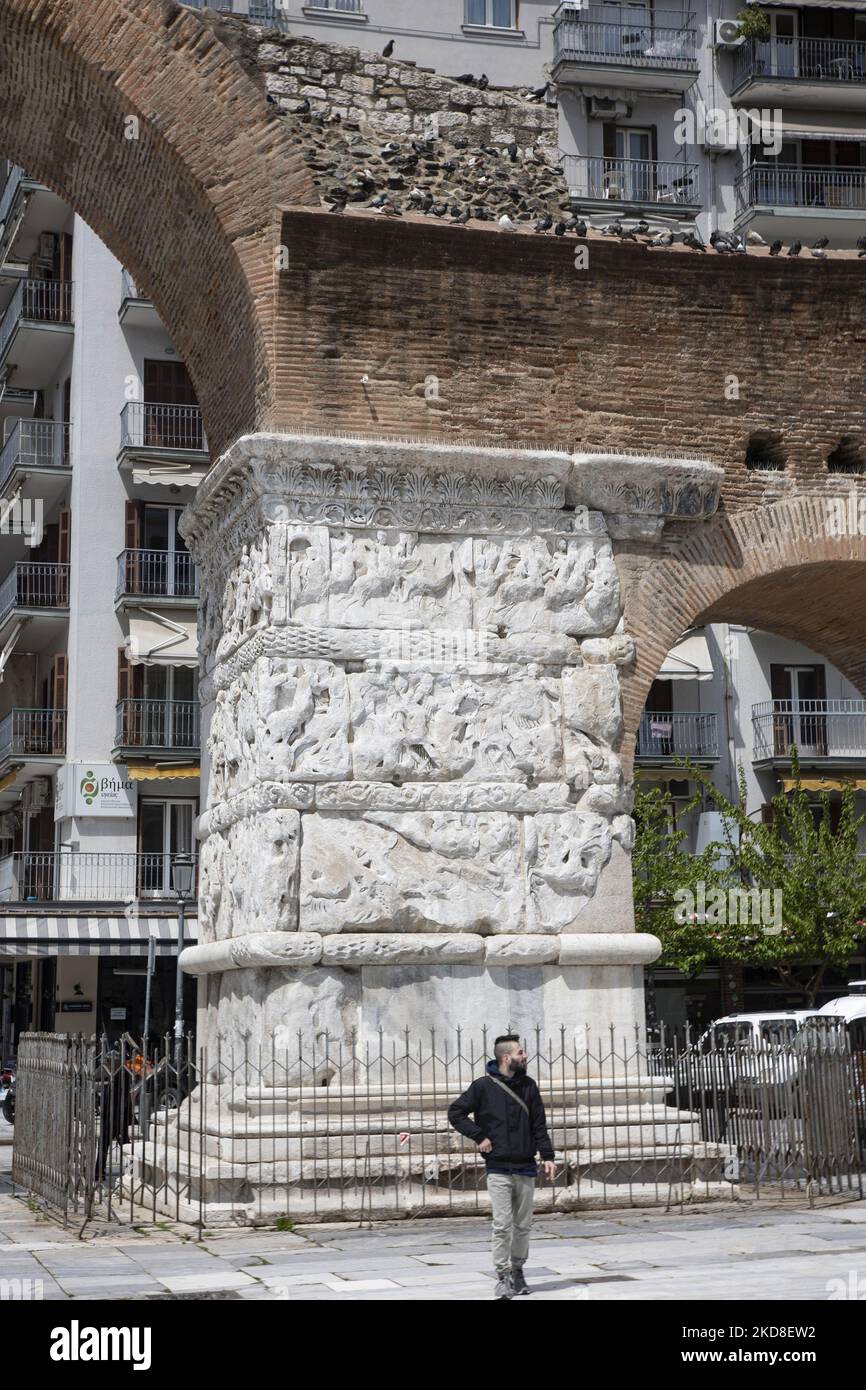 Details of the marbles. The Arch of Galerius known as Kamara near ...