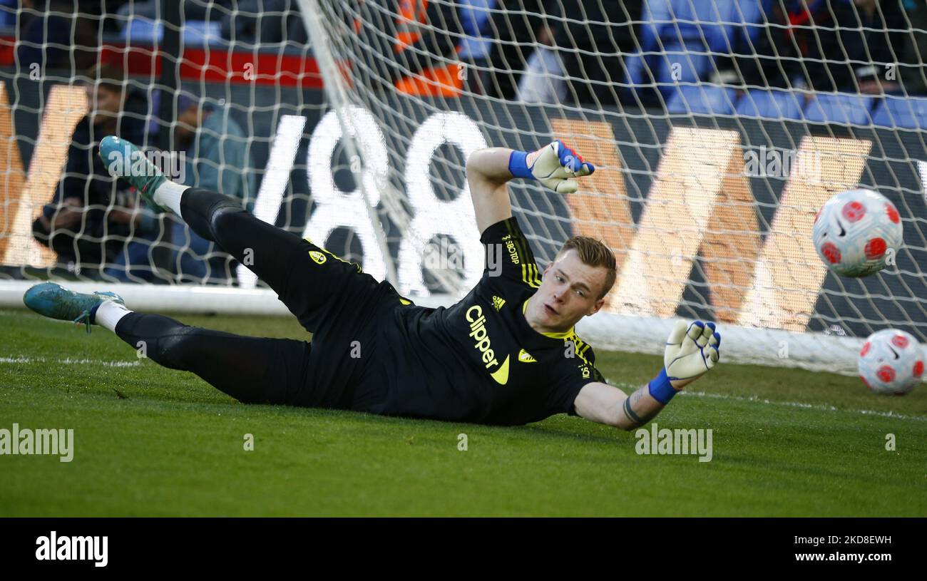 :Kristoffer Klaesson of Leeds United during the pre-match warm-up ...