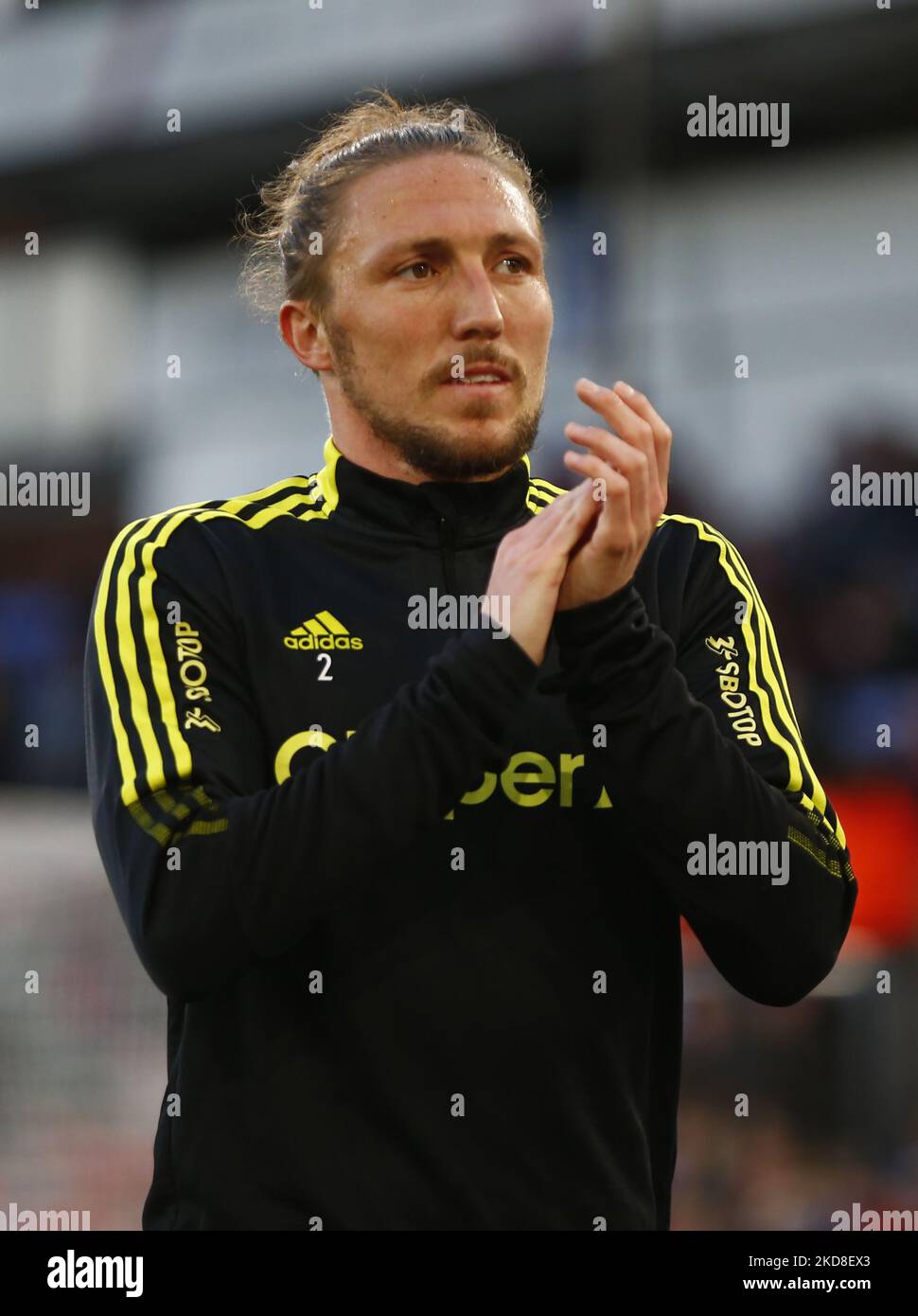 : Luke Ayling of Leeds United during the pre-match warm-up during ...