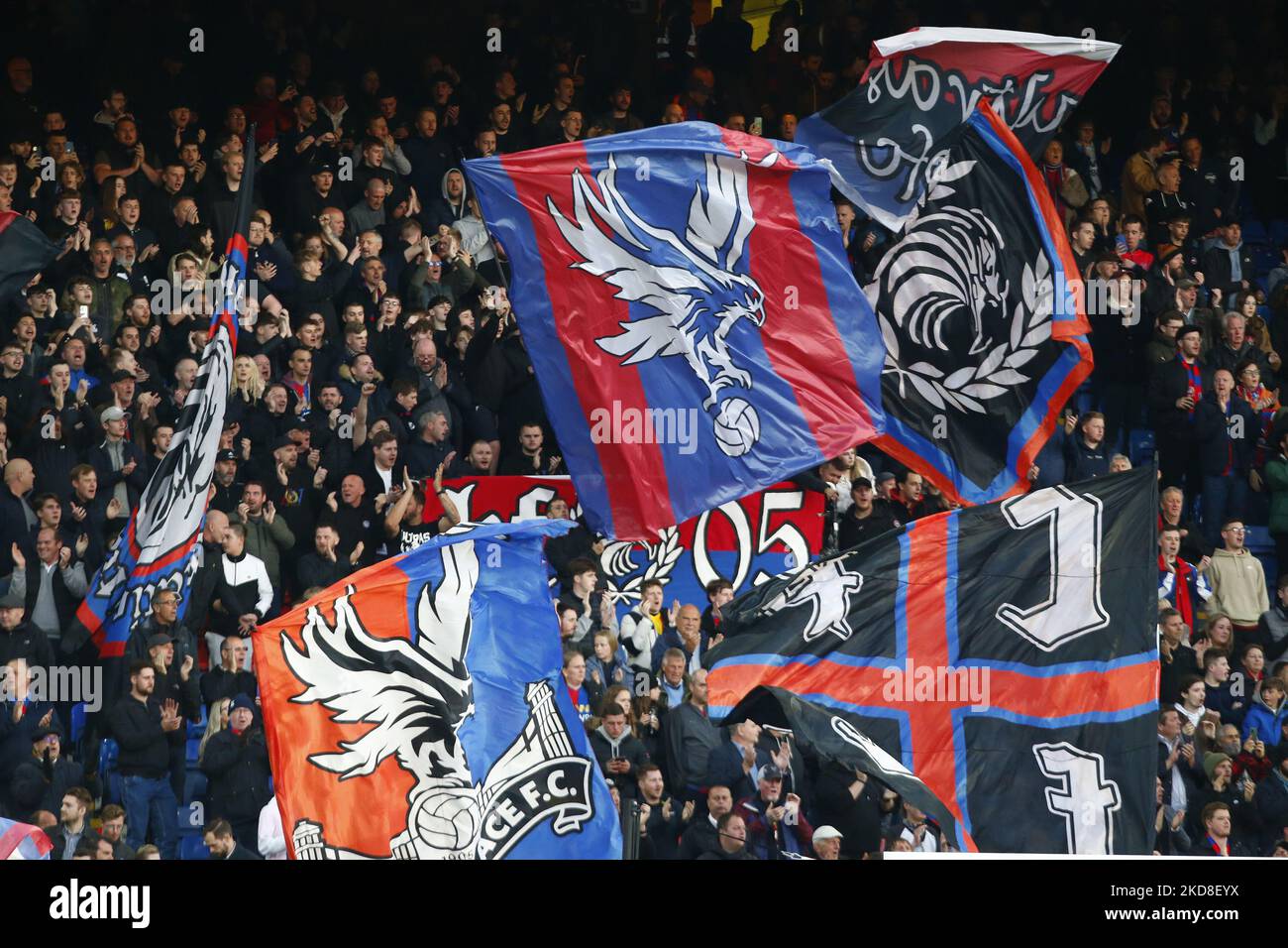 :Crystal Palace Flags during Premier League between Crystal Palace and ...