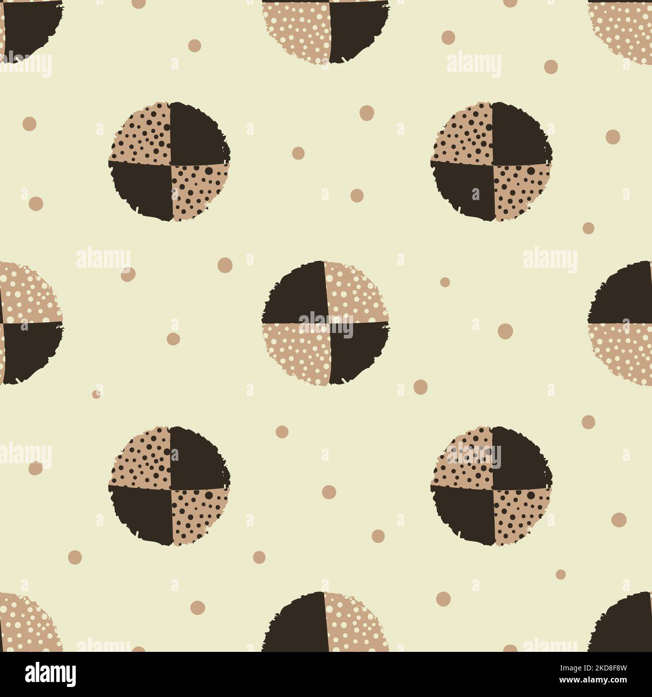 Seamless dotted pattern with brown circles. Vector abstract background ...