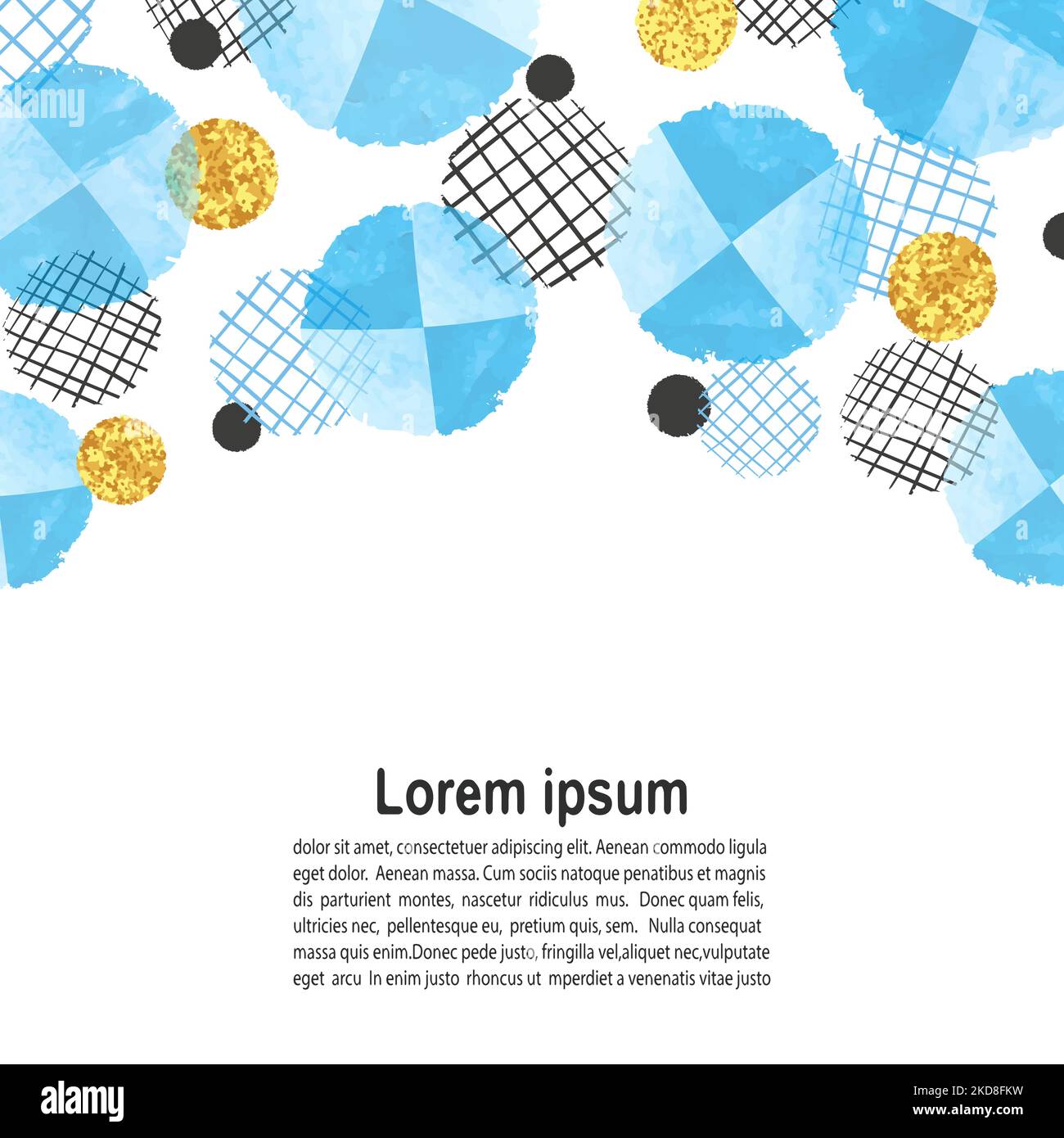 Abstract vector celebration background with blue watercolor circles ...