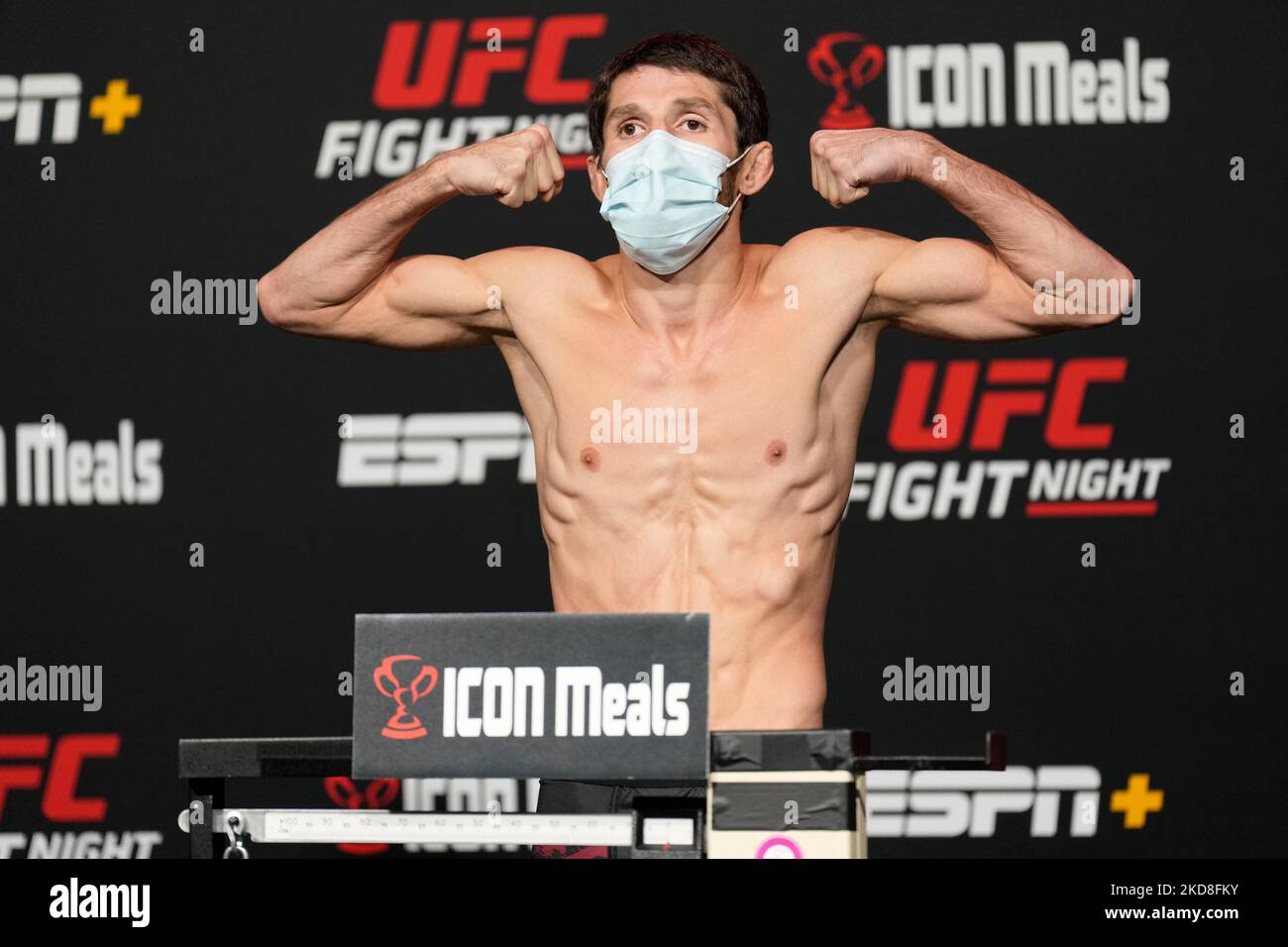 LAS VEGAS, NV - NOVEMBER 4: Tagir Ulanbekov steps on the scale for the ...