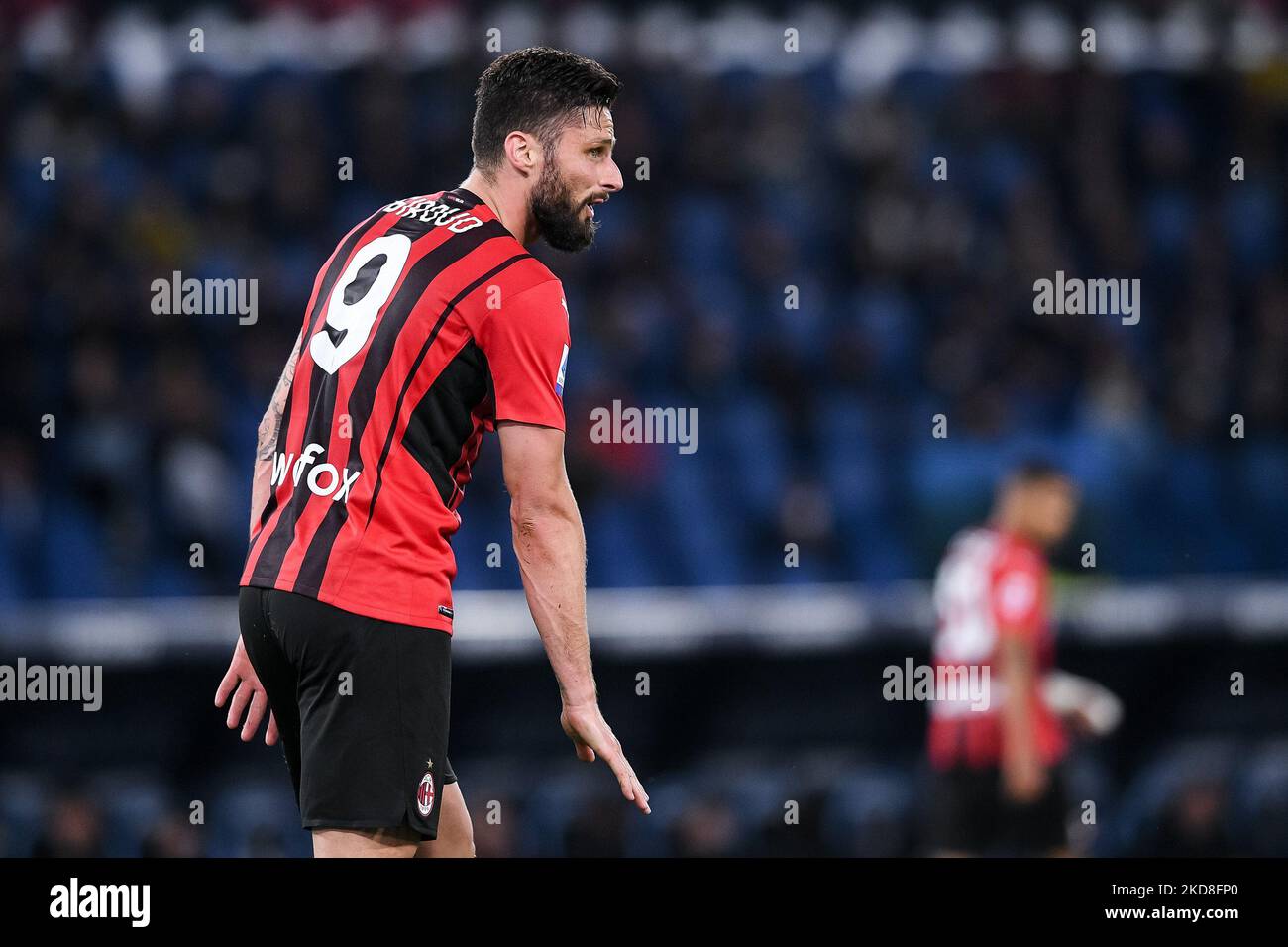 Olivier Giroud of AC Milan looks on during the Serie A match between SS ...
