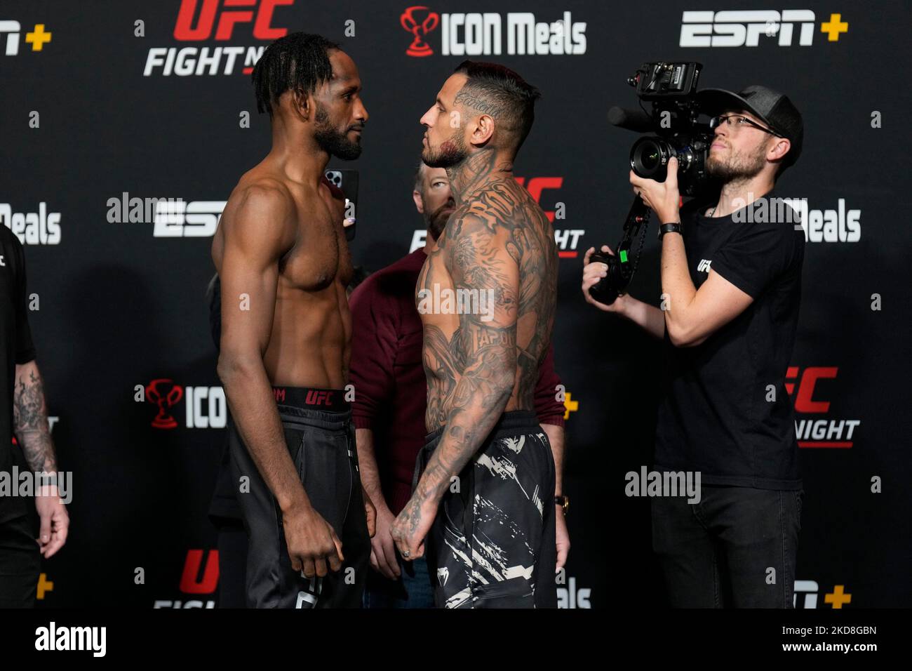 LAS VEGAS, NV - NOVEMBER 4: Neil Magny vs Daniel Rodriguez face-off ...