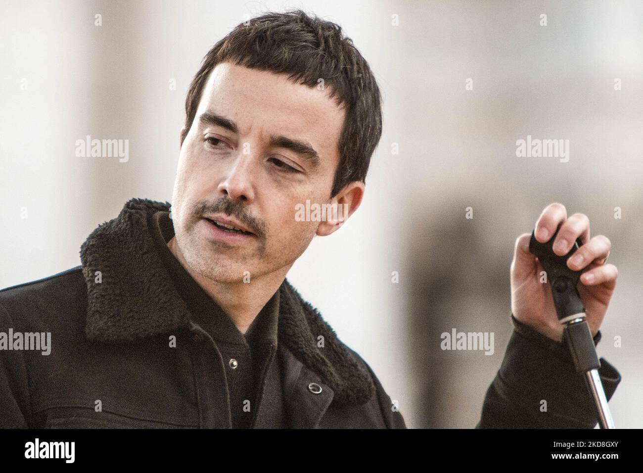 the singer Antonio Diodato during the backstage portraits at concert ...