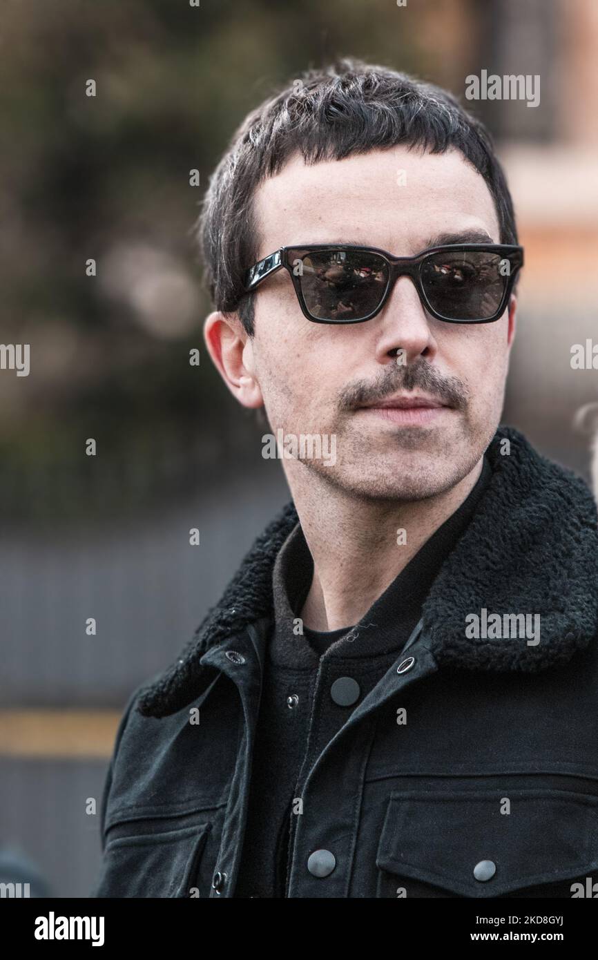 the singer Antonio Diodato during the backstage portraits at concert ...