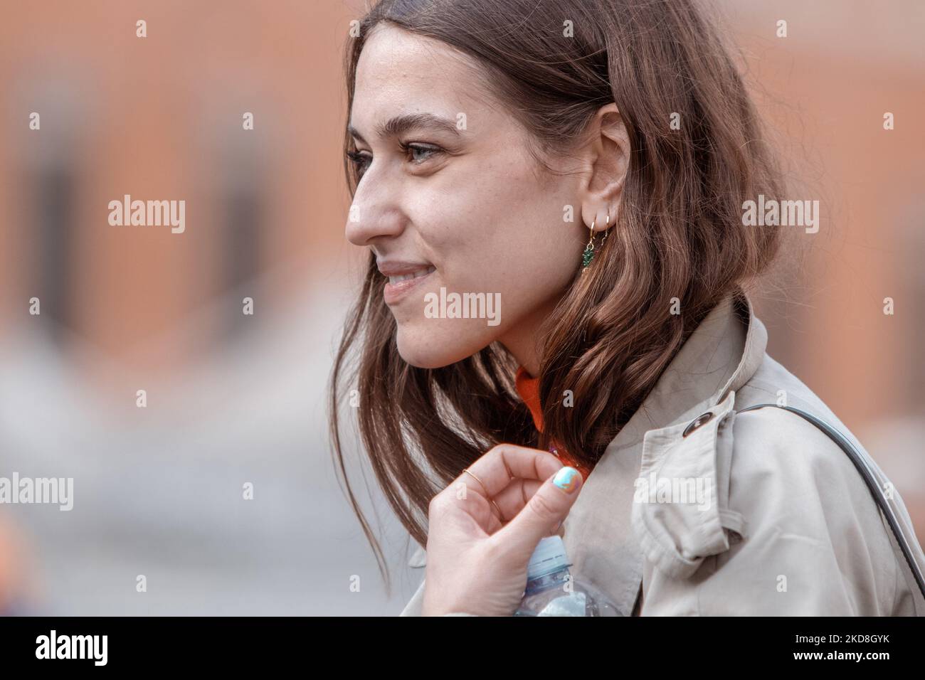 the singer Gaia Gozzi during the backstage portraits at concert for ...