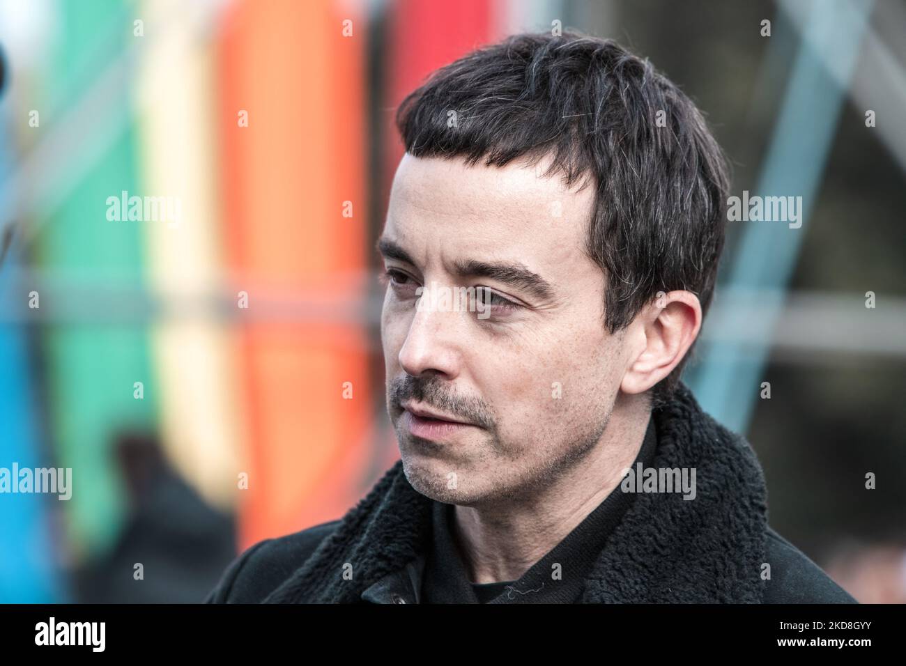 the singer Antonio Diodato during the backstage portraits at concert ...