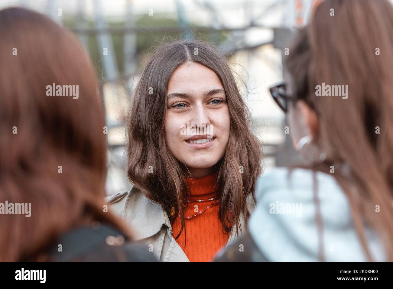 the singer Gaia Gozzi during the backstage portraits at concert for ...