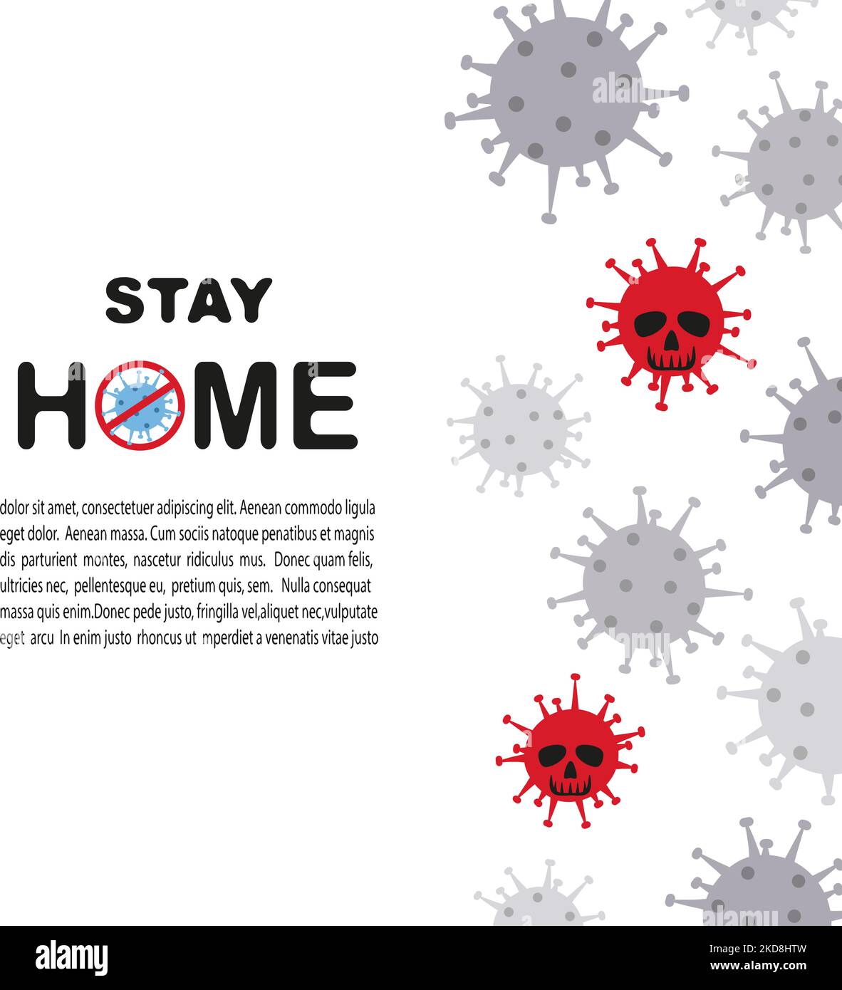 Coronavirus background, 2019-nCoV vector illustration. Stay home poster ...