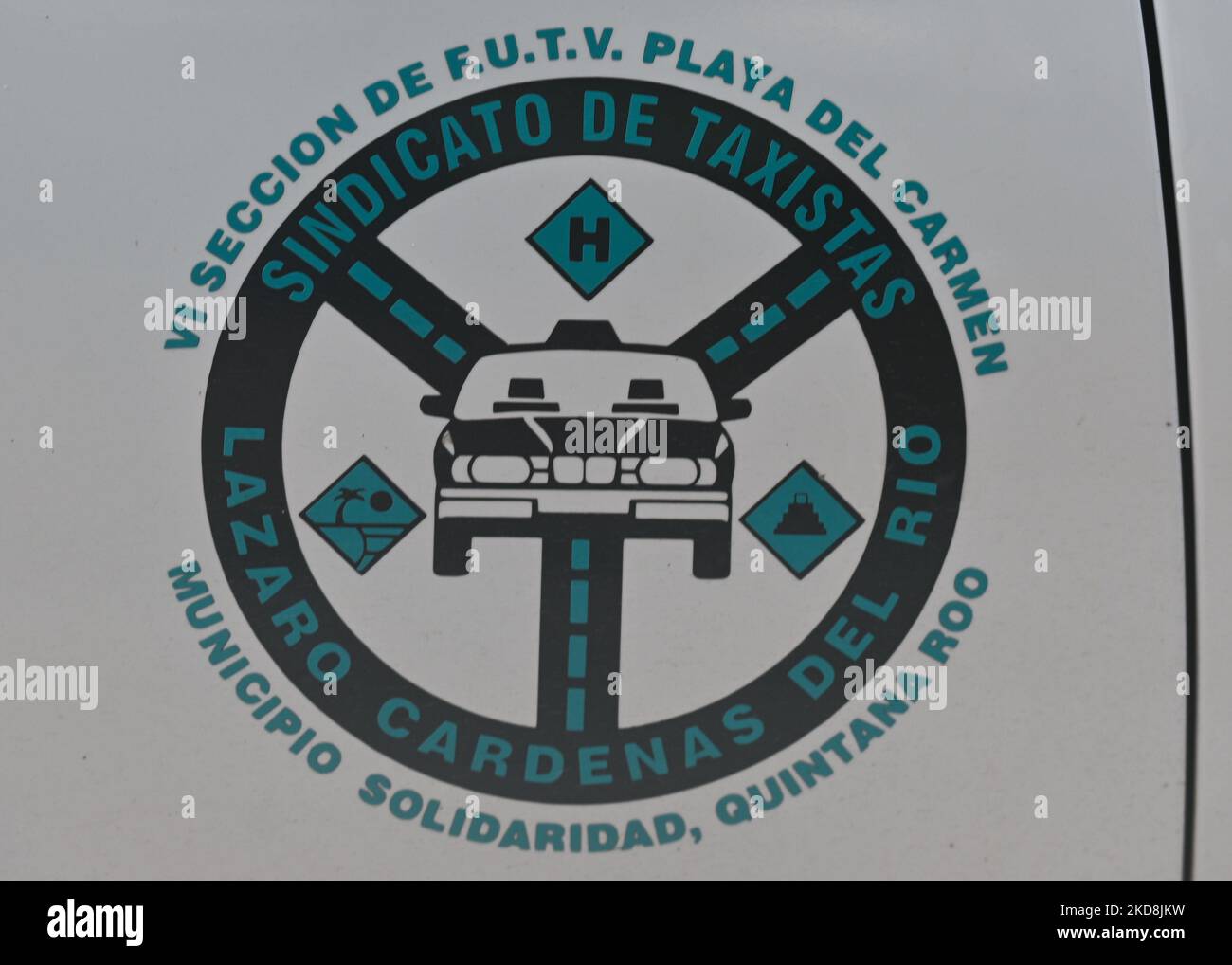 Logo of taxi drivers union in Playa del Carmen. On Wednesday, 27 April ...
