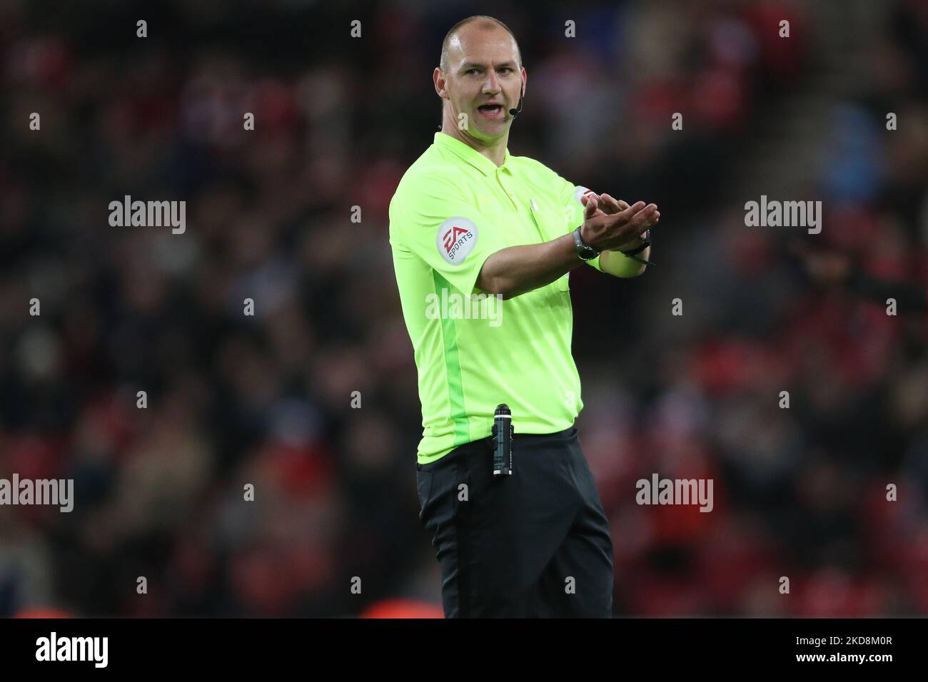The match referee Robert Madeley during the Sky Bet League 1 match ...