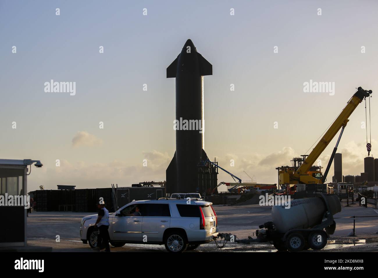 Starship 20 sits at the South Texas launch site in Boca Chica near ...