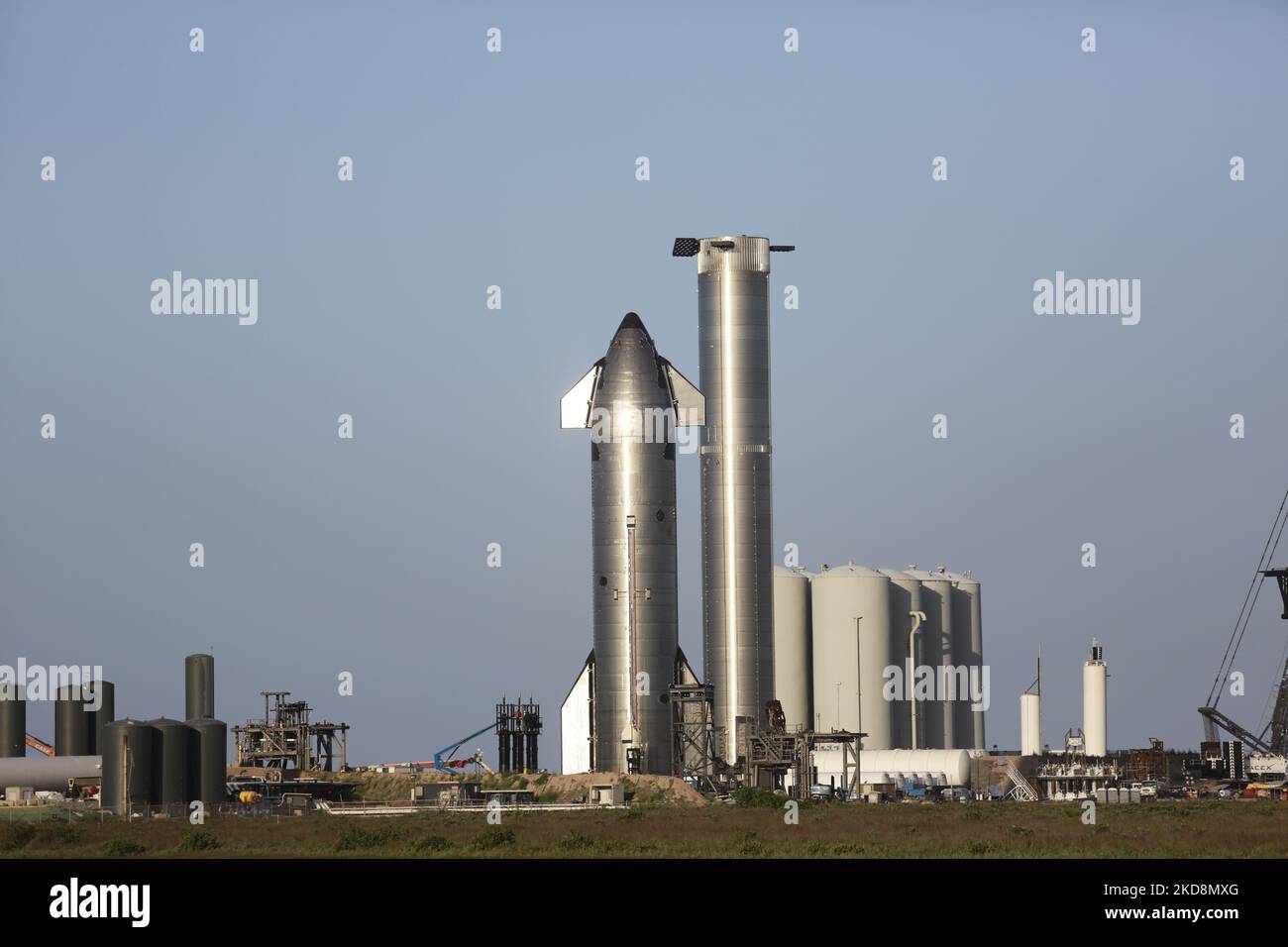Starship 20 sits at the South Texas launch site in Boca Chica near ...