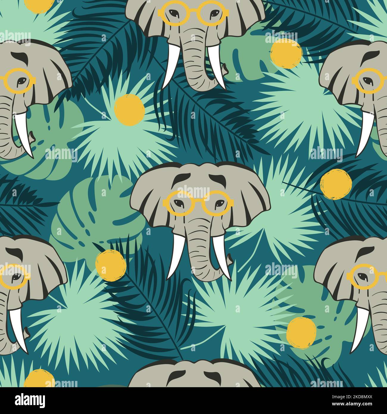 Elephant print wallpaper Stock Vector Images - Alamy