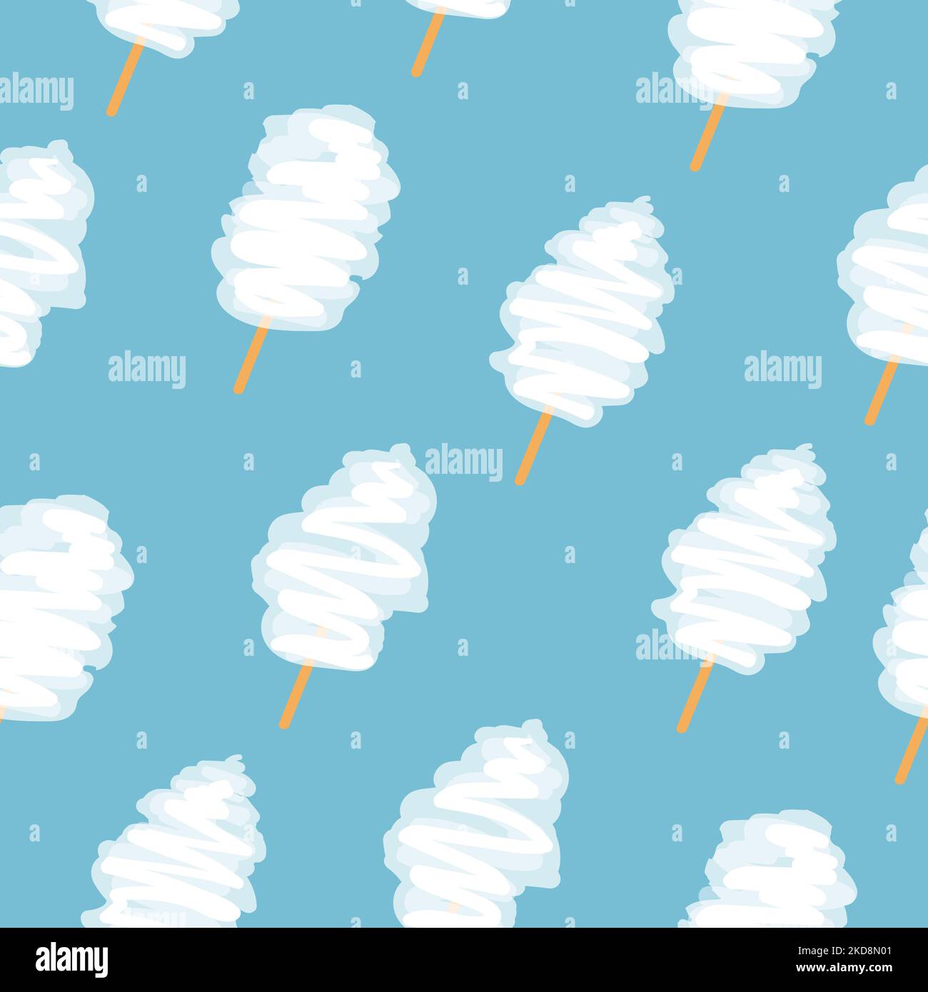 Seamless candy floss pattern. Vector cotton candy sweets background ...