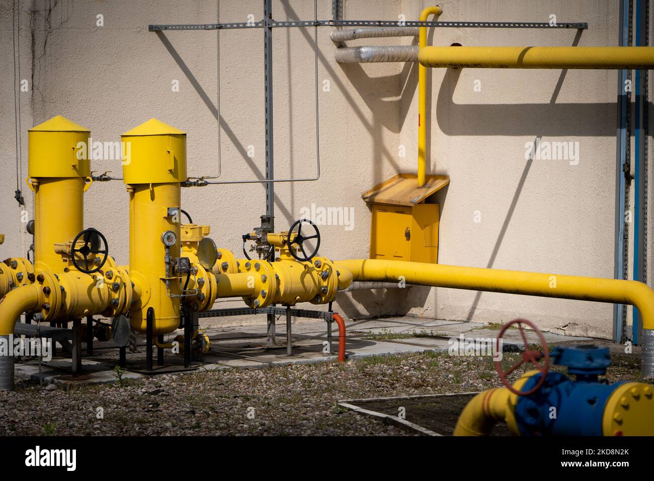 A gas installation is pictured at a Gaz-System station in Karczew ...