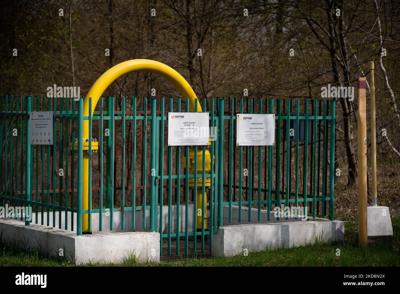 A gas installation is pictured at a Gaz-System station in Karczew ...