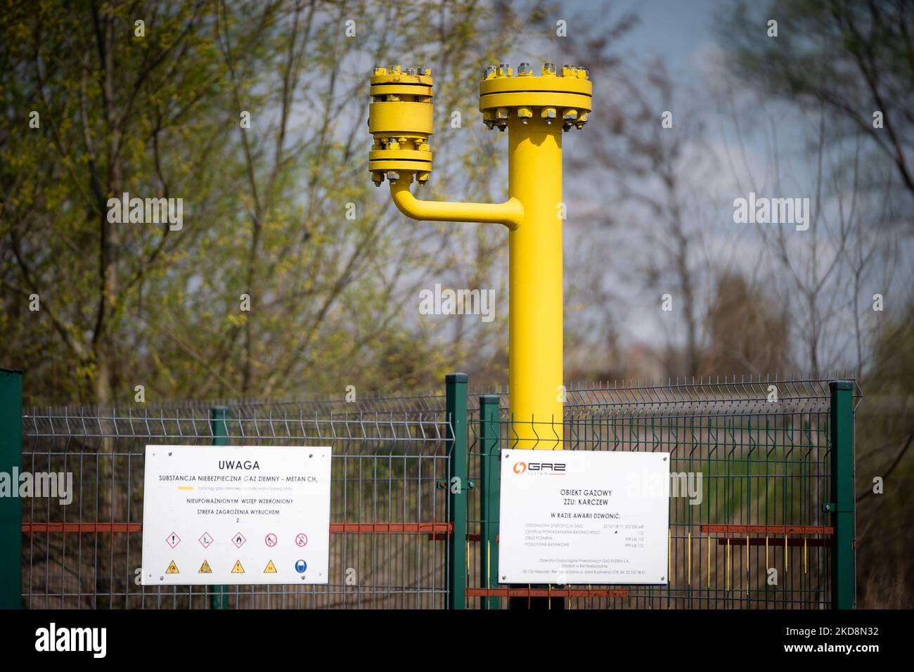 A gas installation is pictured at a Gaz-System station in Karczew ...