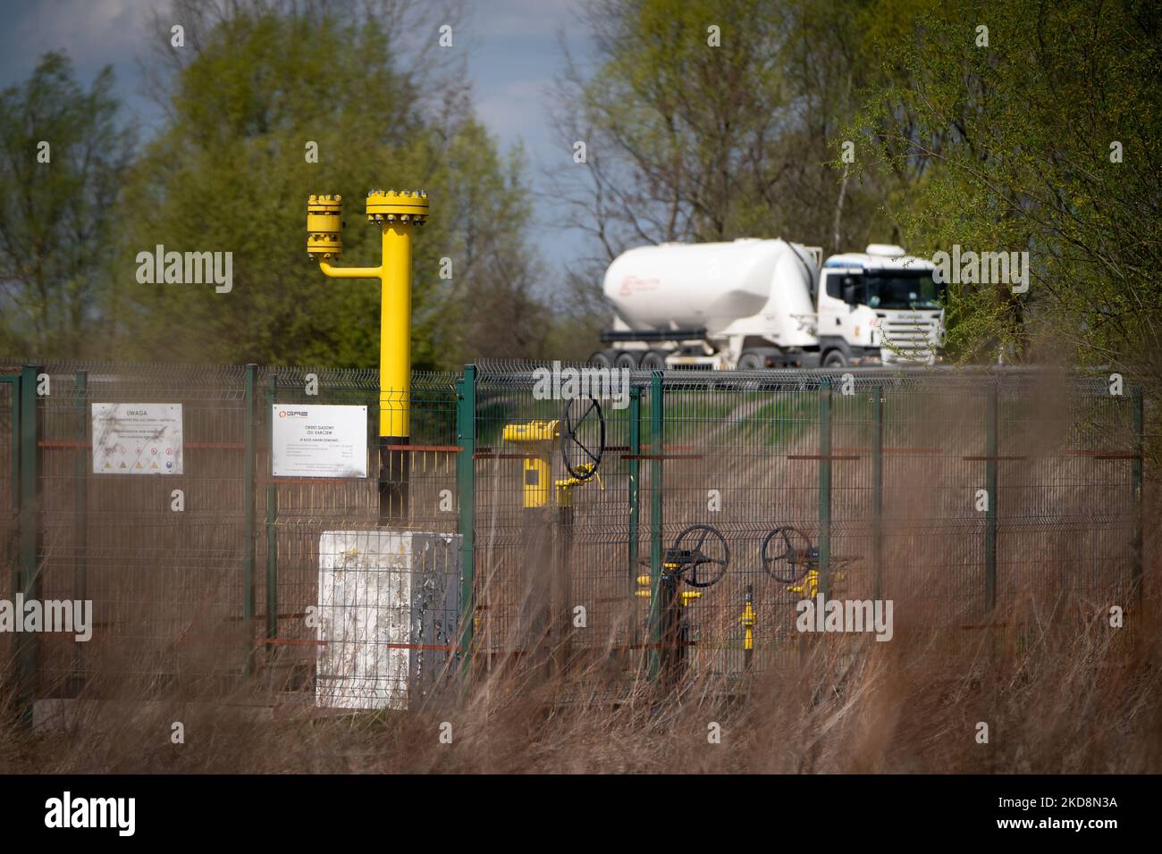 A gas installation is pictured at a Gaz-System station in Karczew ...