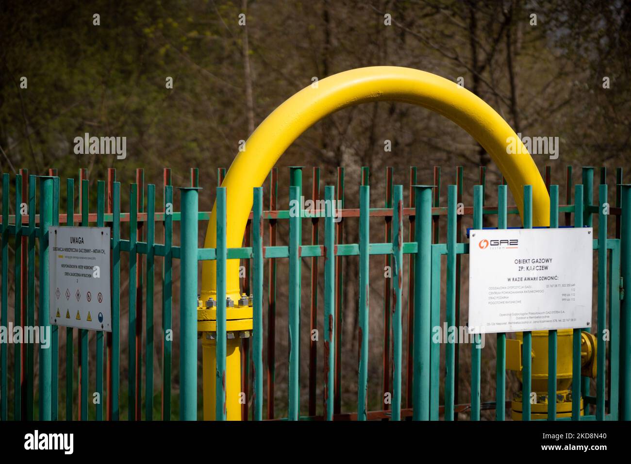 A gas installation is pictured at a Gaz-System station in Karczew ...