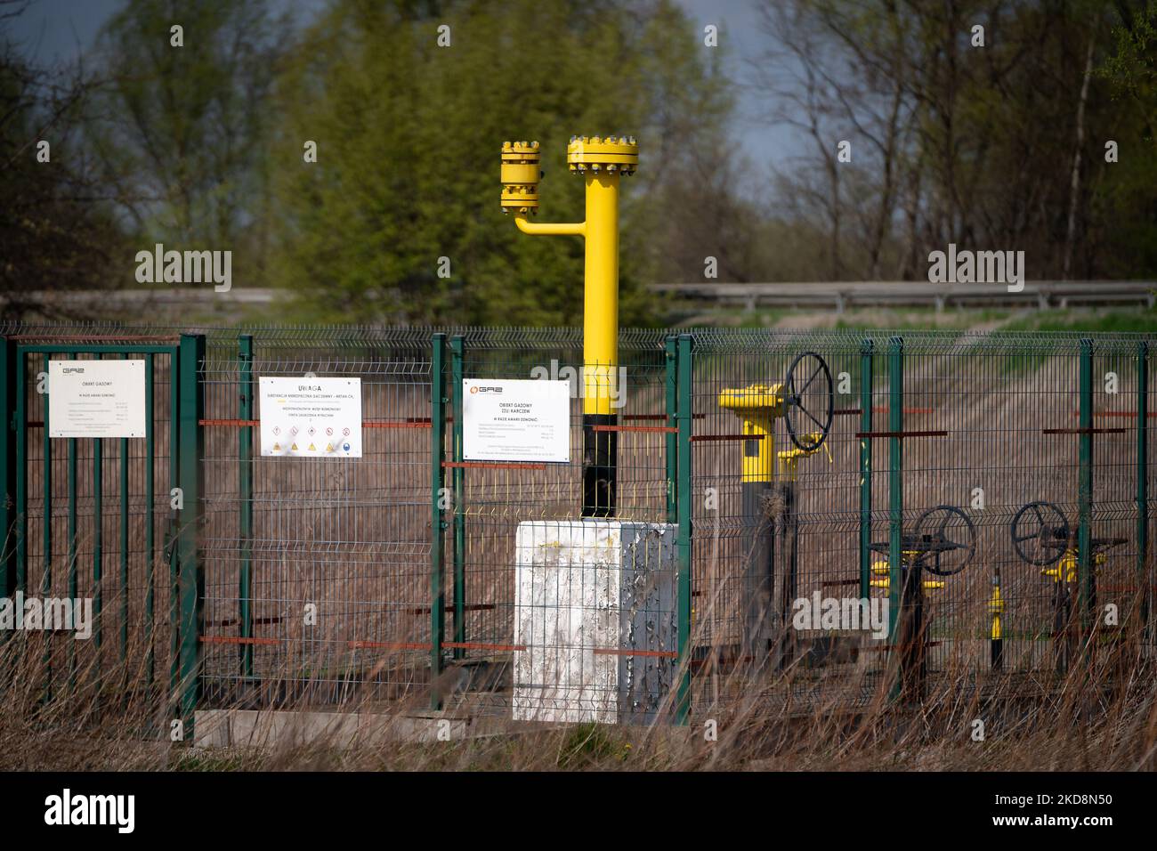 A gas installation is pictured at a Gaz-System station in Karczew ...