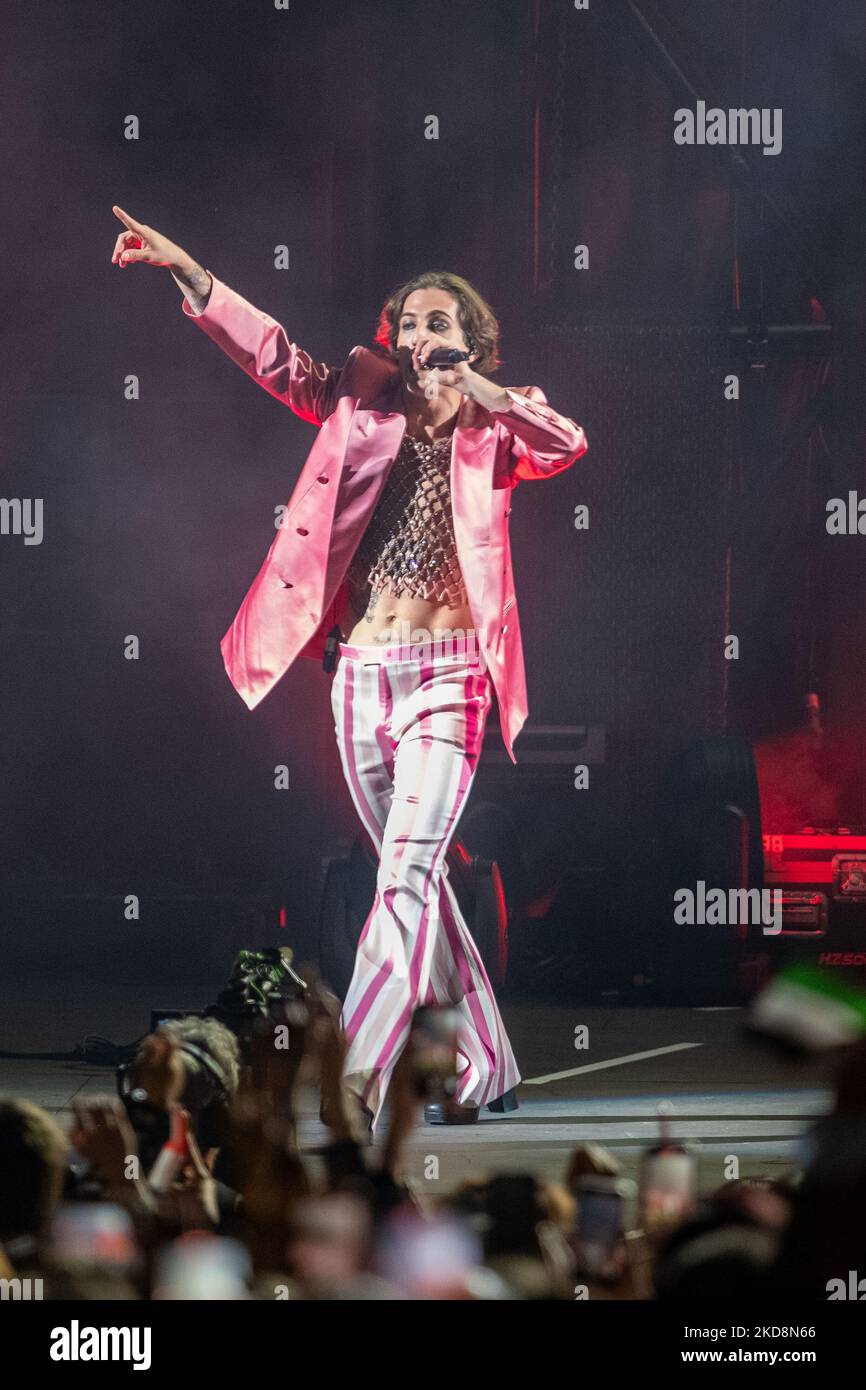 Maneskin - Damiano David during the Music Concert 2022 Maneskin live at ...