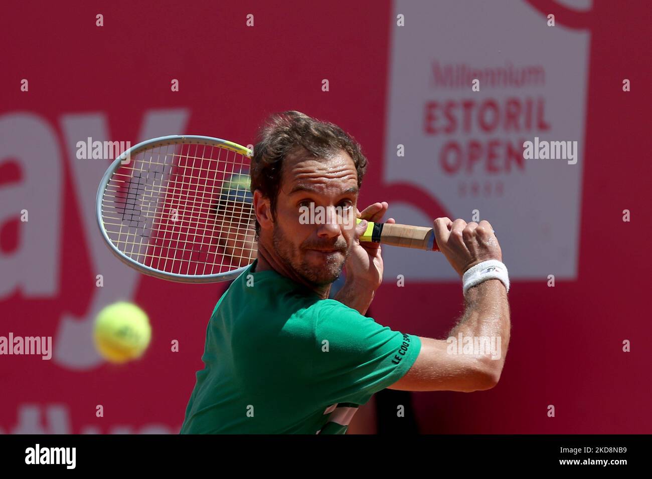 Richard Gasquet of France returns a ball to Sebastian Baez of Argentine ...