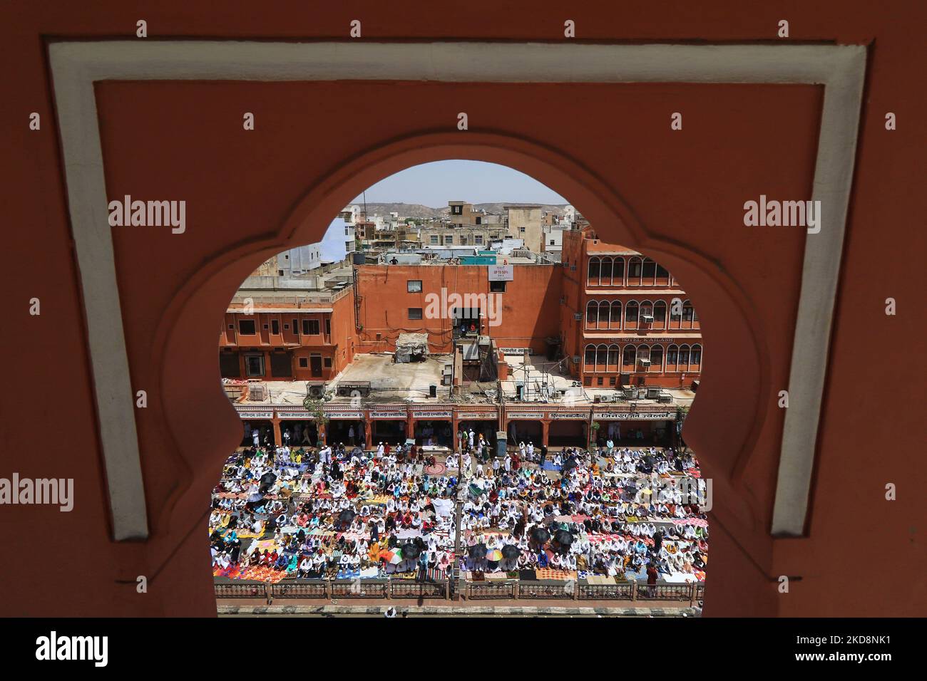 Muslim devotees offer prayers on the last Friday of the holy month of ...