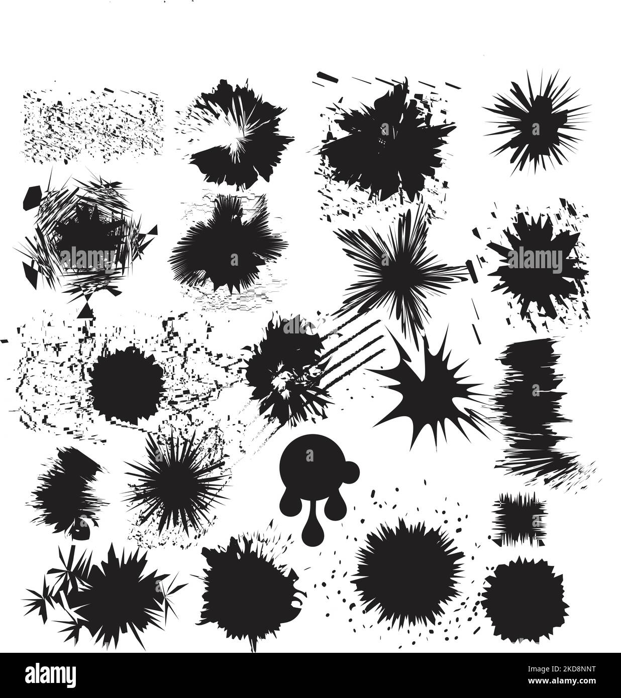 A vector illustration of a set of explosions and booms Stock Vector ...