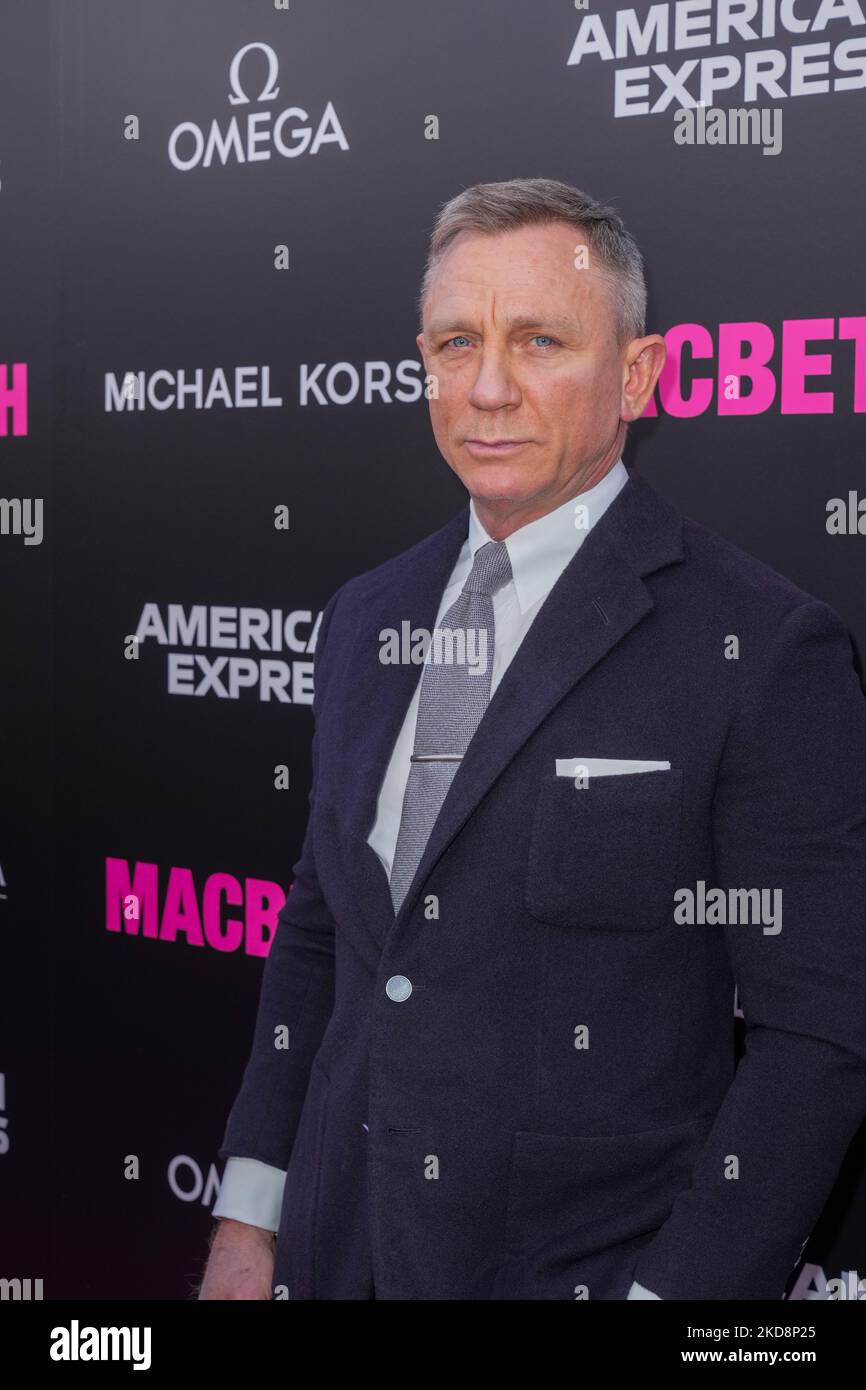 NEW YORK, NEW YORK - APRIL 28: Daniel Craig poses at the opening night ...