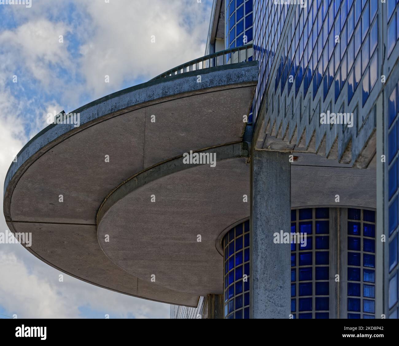 Blue colored glass block front and rotunda Stock Photo - Alamy