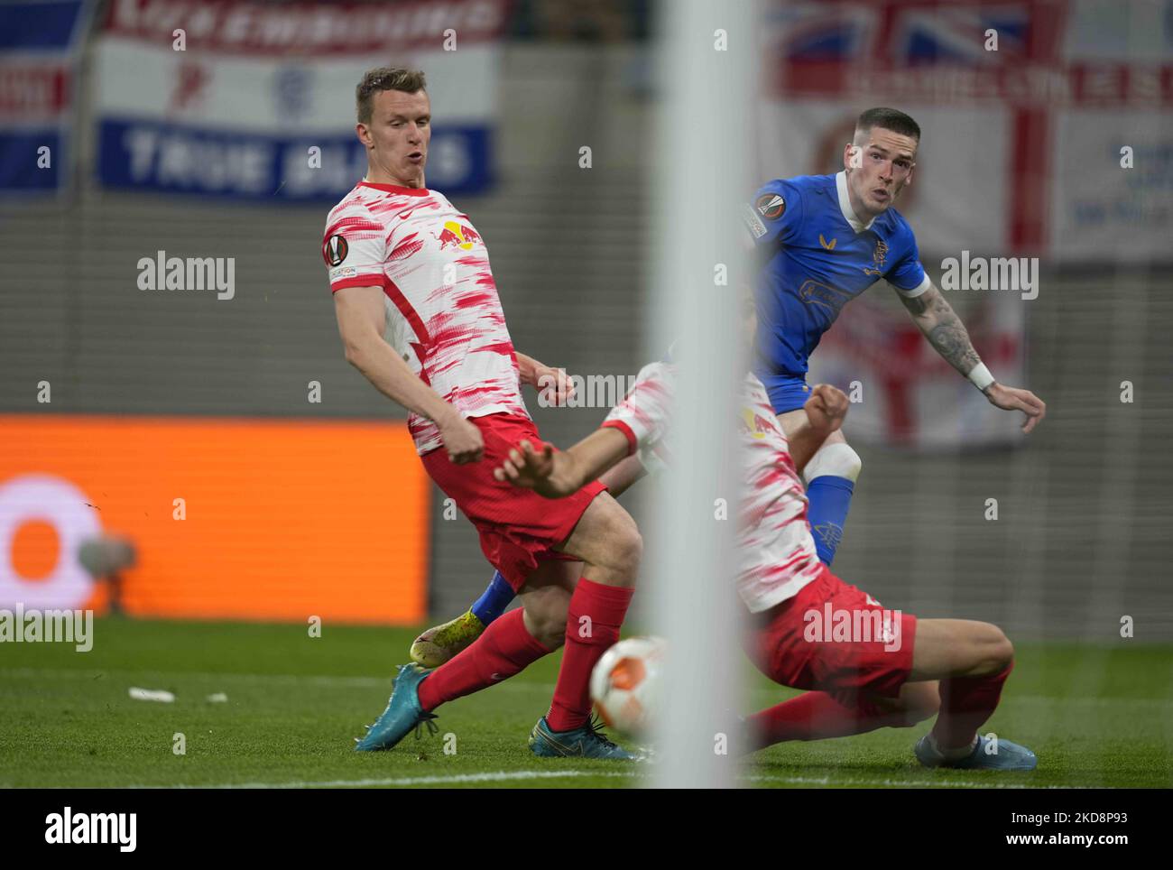 Ryan Kent of Rangers FC shoots on goal during RB Leipzig against ...