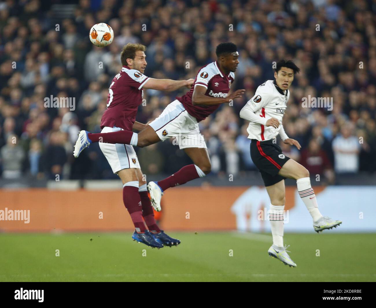 L-RWest Ham United's Ben Johnson, West Ham United's Craig Dawson and ...