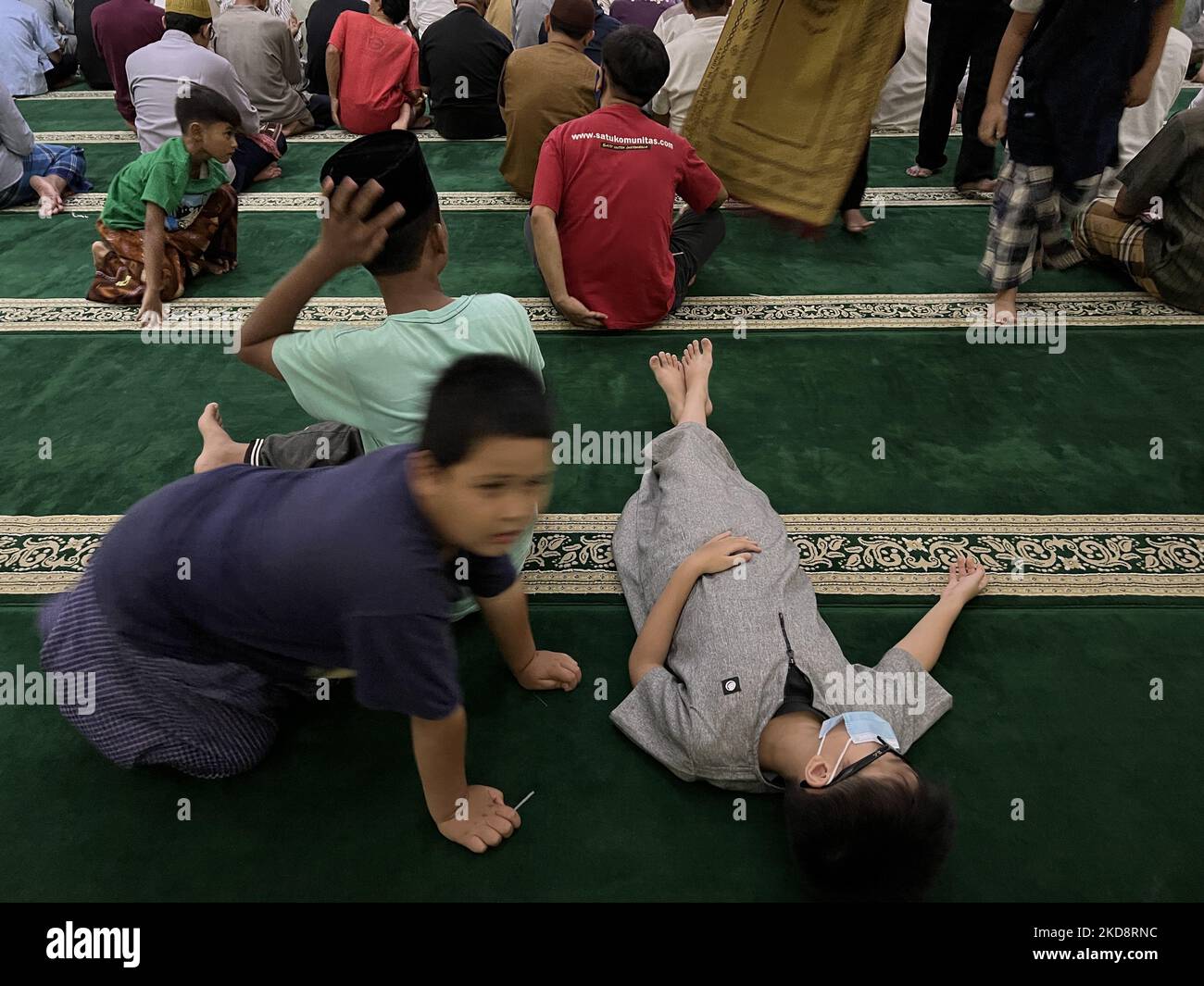 People during the Ramadan prayer in Tangerang, Indonesia, on April 30 ...
