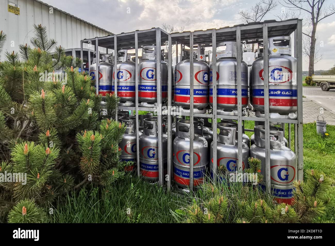 Cylinders of liquefied petroleum gas of polski Gaz SA (Polish Gas ...